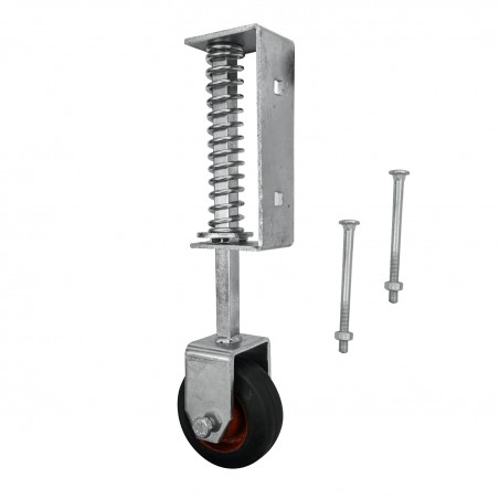 14.5-in Heavy Duty Spring Loaded Zinc 4in Gate Wheel with fasteners